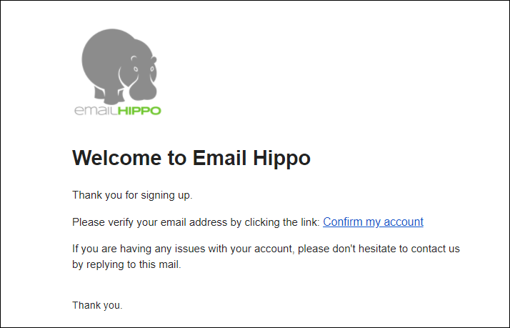 How to sign up to Email Hippo email validation